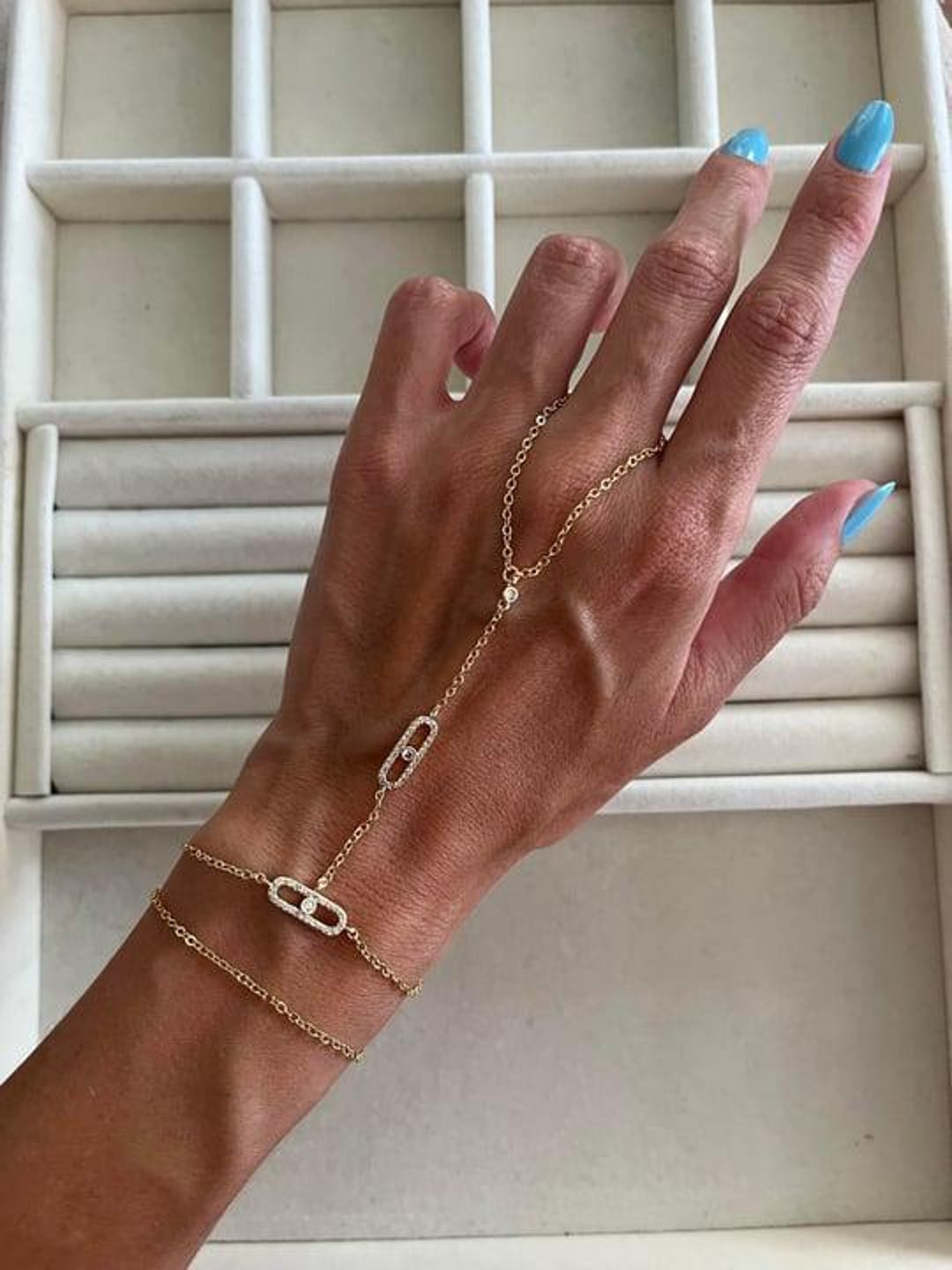 Elegant Gold & Silver-plated Hand Chain Stainless Steel Messika ...