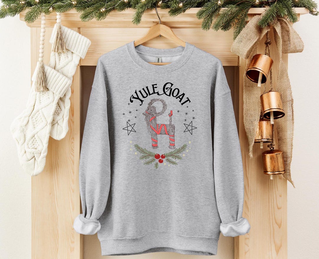 Straw Yule Goat Sweatshirt, Yule Goat Sweater, Yule Goat, Pagan Goat ...