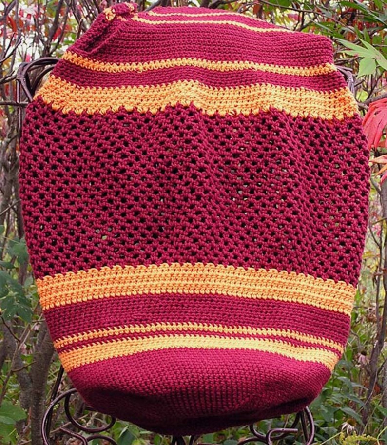 Two Color Striped Crocheted Carry All Pattern - Etsy