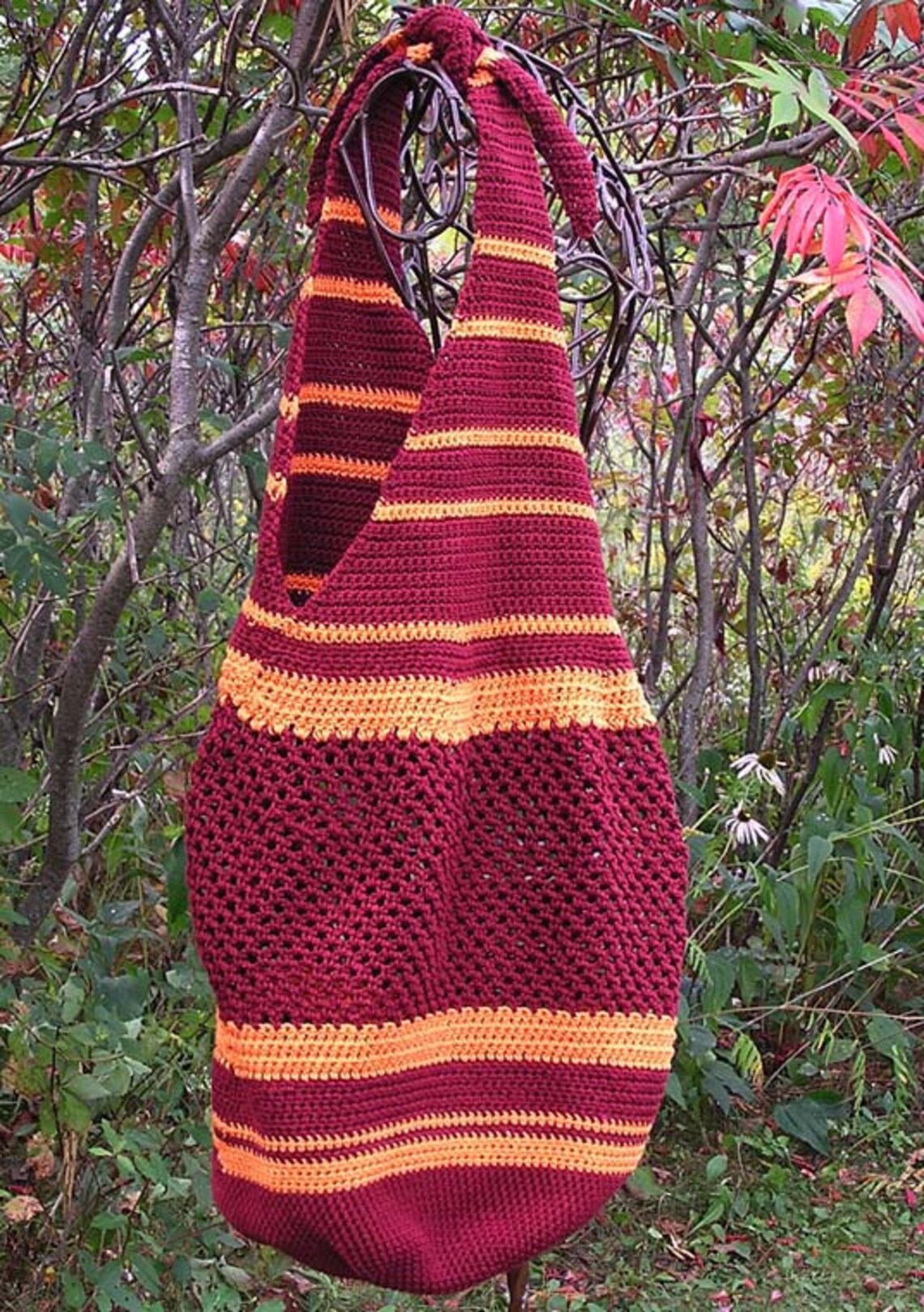 Two Color Striped Crocheted Carry All Pattern - Etsy