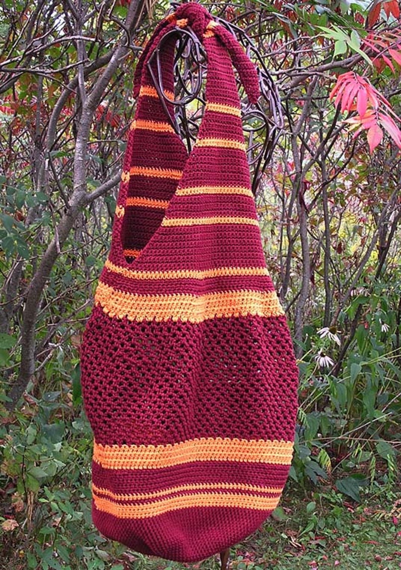Two Color Striped Crocheted Carry All Pattern - Etsy