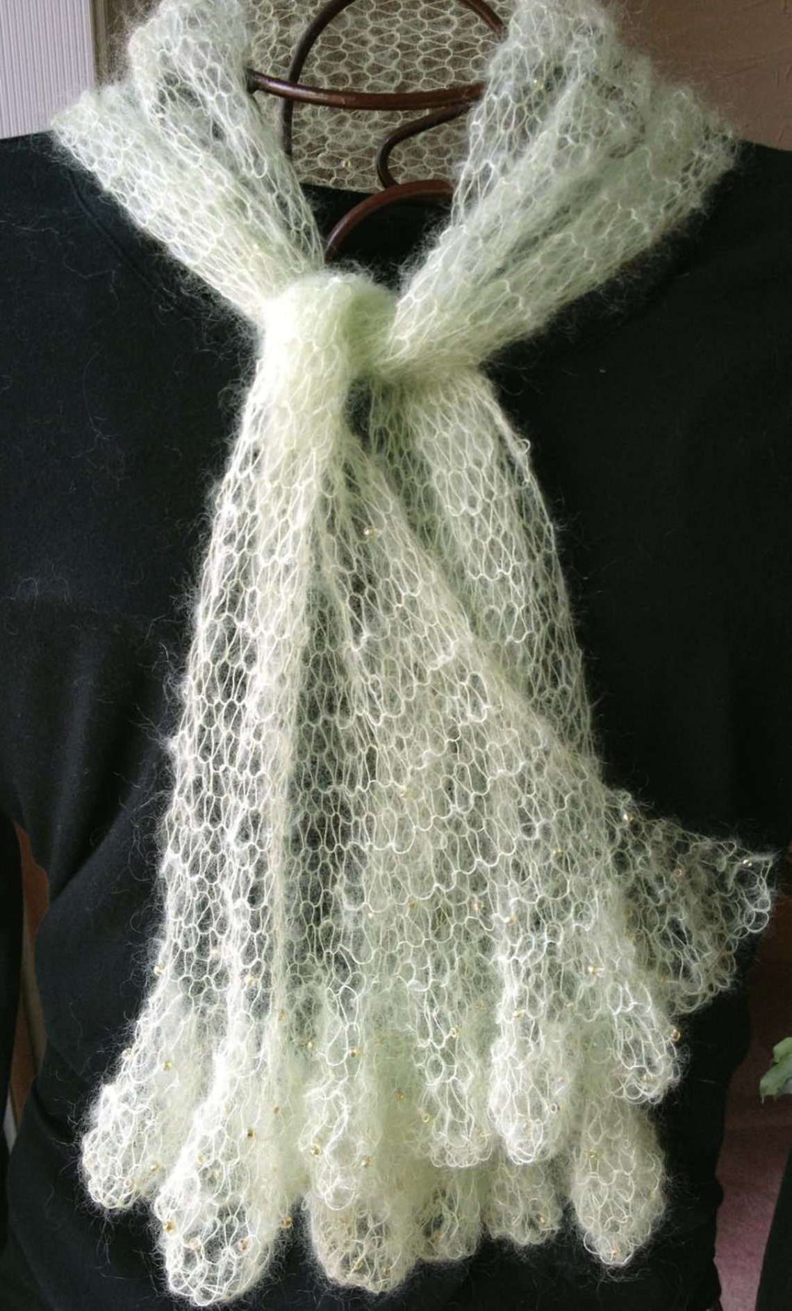 Delicate Beaded Ruffled Scarf Pattern - Etsy