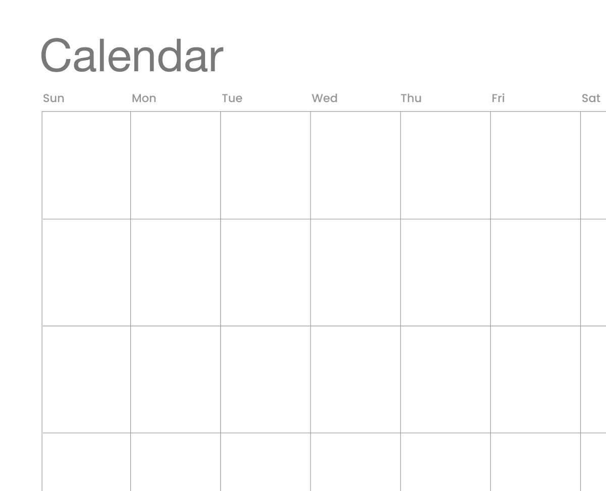 Printable Monthly Planner Calendar 2025 | Helvetica | Minimalist ...