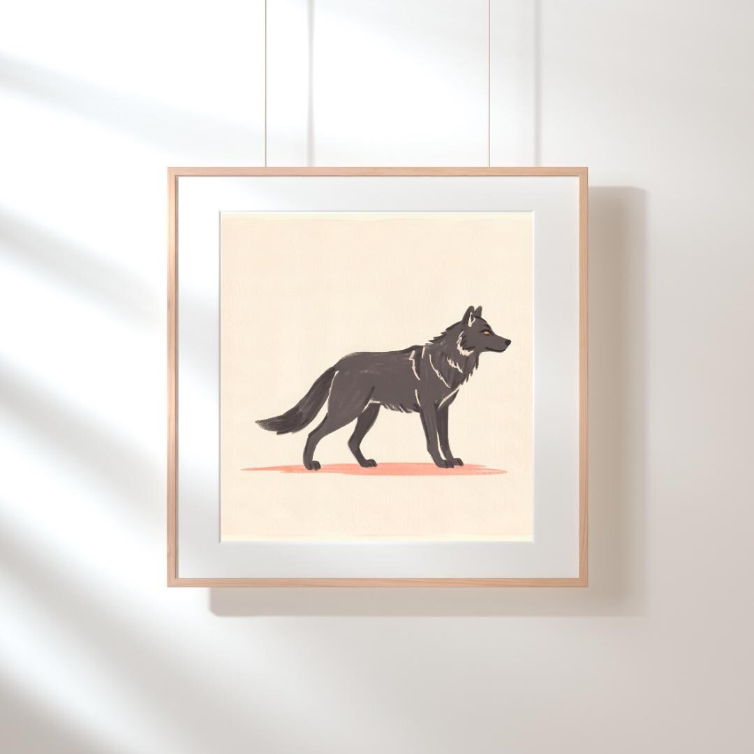 Minimalistic Wolf Wall Art Poster Premium Matte Paper, Sustainable ...