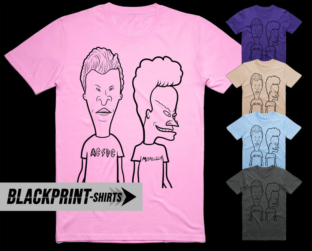 Beavis and Butthead V12 Movie Poster Anime T Shirt Blackprinted Vintage ...