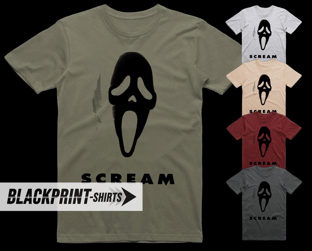 Scream V1 Movie Poster T Shirt Blackprinted Vintage Look Cotton Men's ...