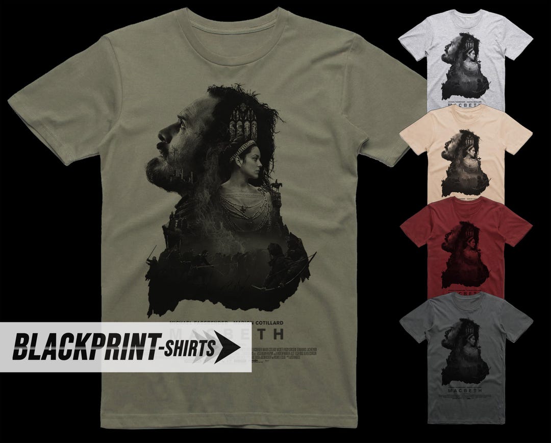 Macbeth V1 Movie Poster T Shirt Blackprinted Vintage Look Cotton Men's ...