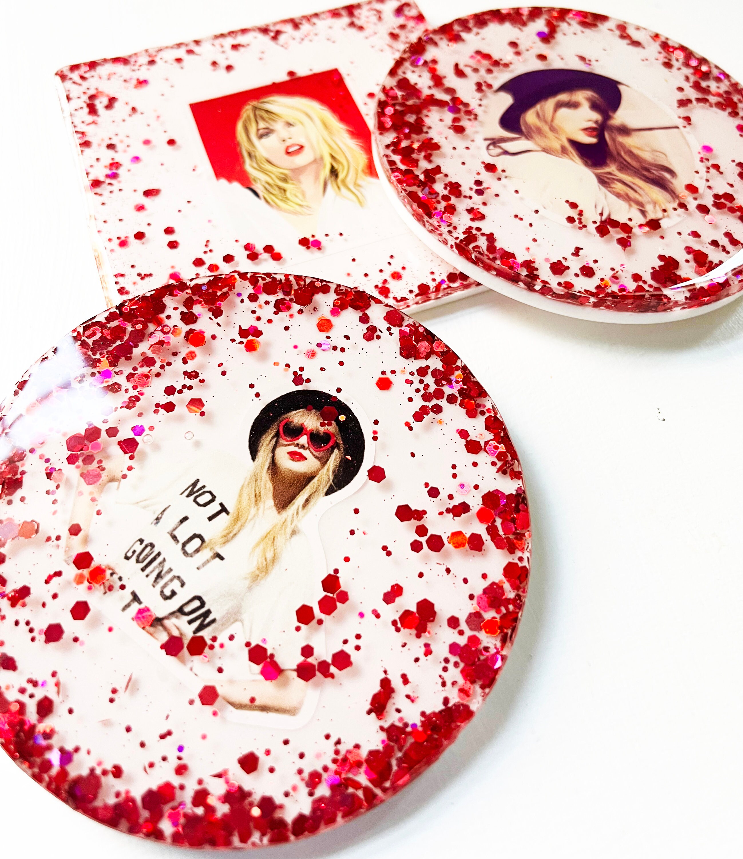 Taylor Swift Resin Holographic Glitter Coaster - Etsy