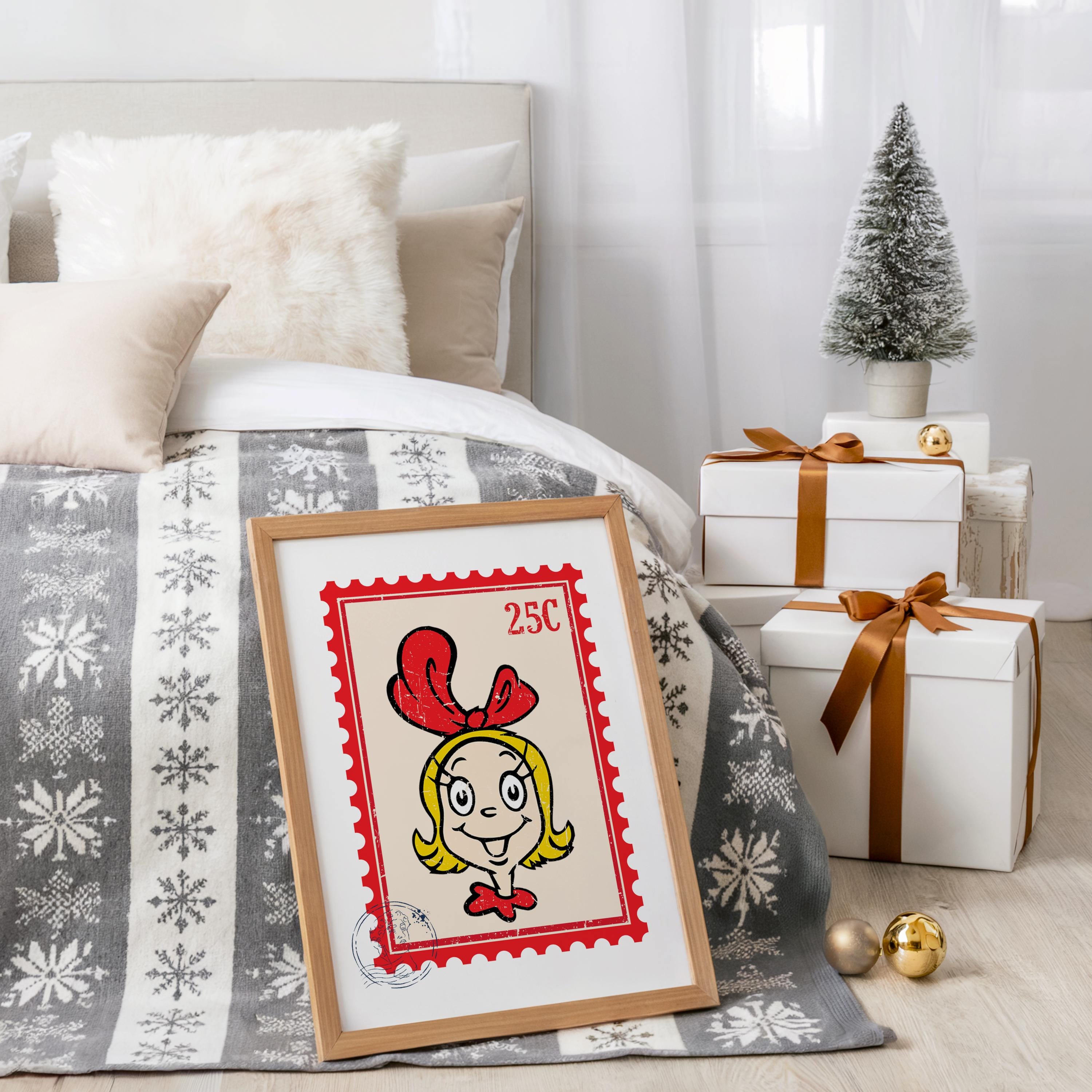 Grinch Stamp Wall Art Set of 3 Christmas Grinch Wall Print Set ...