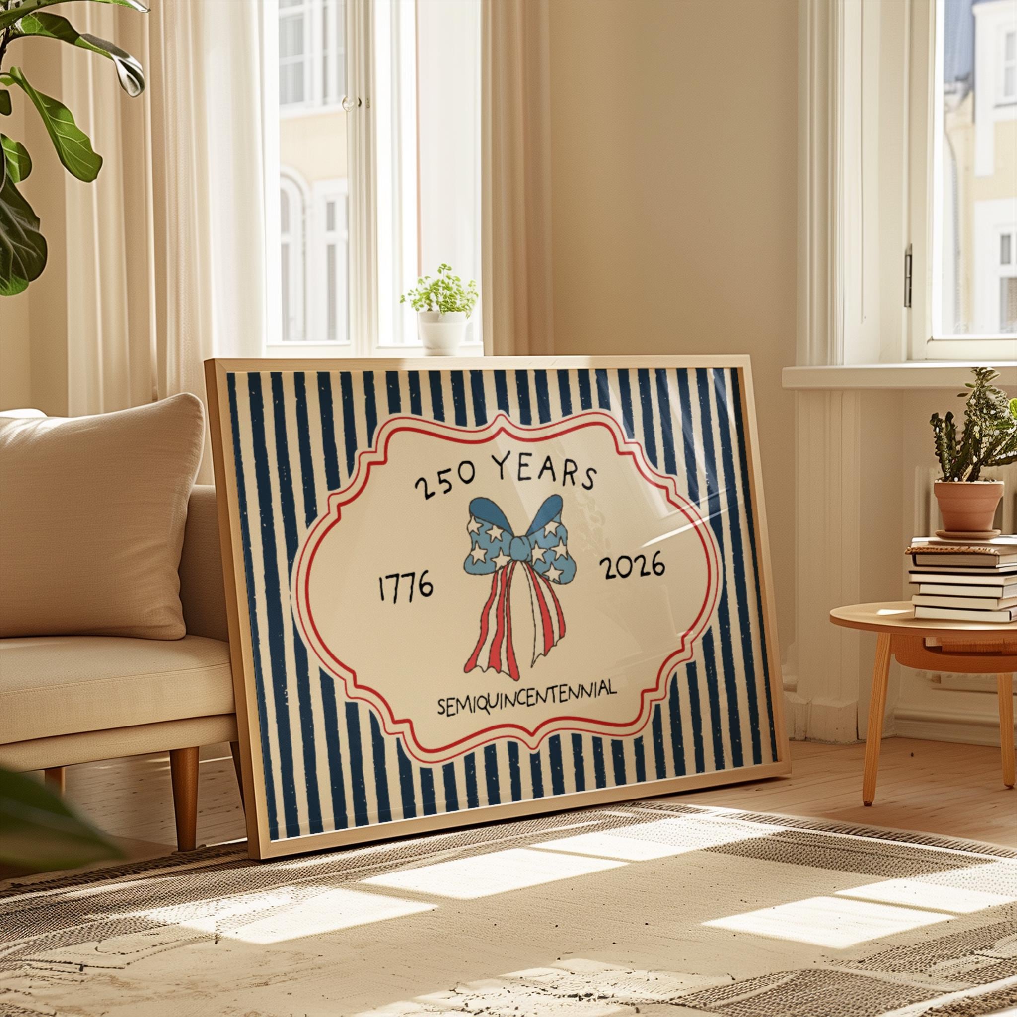 USA 250th Anniversay Wall Art 250 Years of Freedom Print Patriotic ...