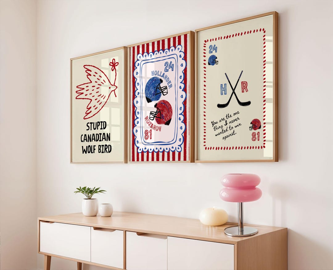 3 Prints Heated Rivalry Inspired Quote Wall Art Hollander Rozanov Wall ...