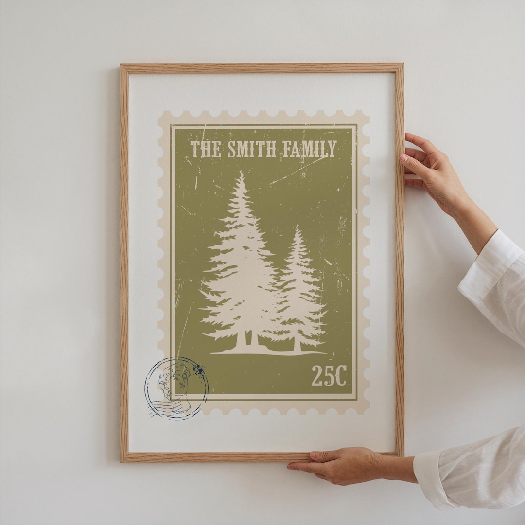 Custom Christmas Stamp Wall Art Custom Stamp Wall Print Christmas Stamp ...