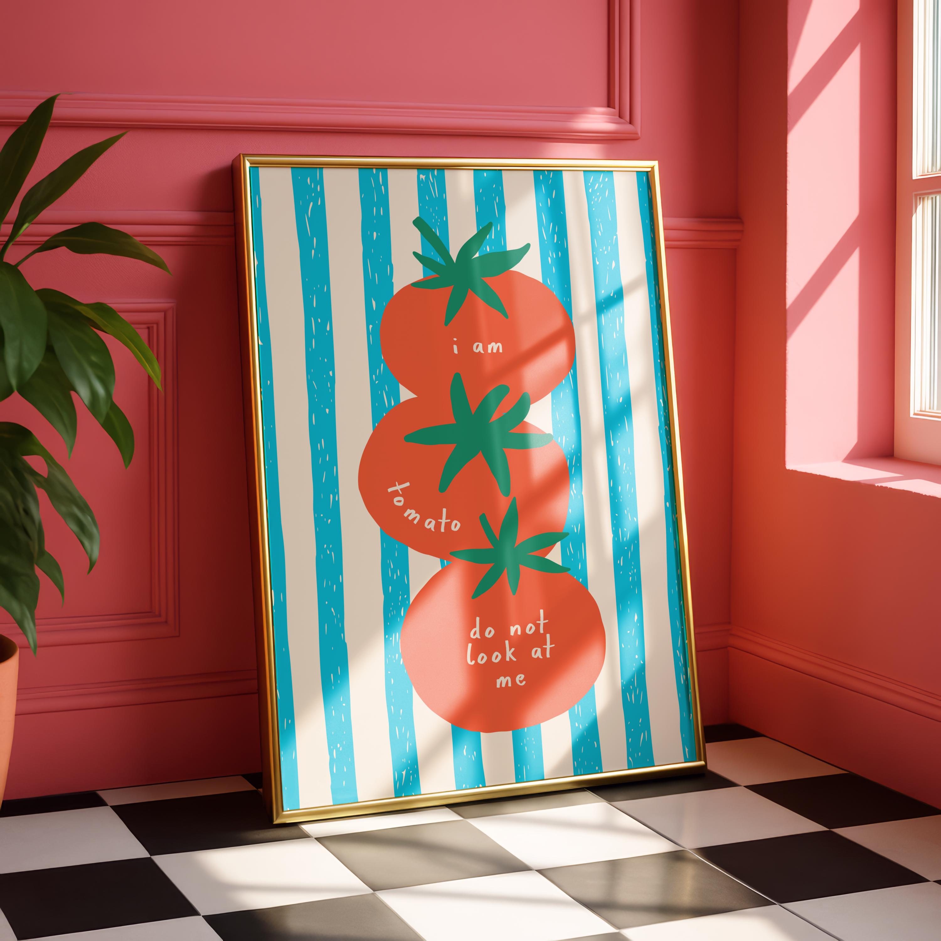 Tomato Wall Art Retro Tomato Poster Print Humorous Kitchen Decor ...