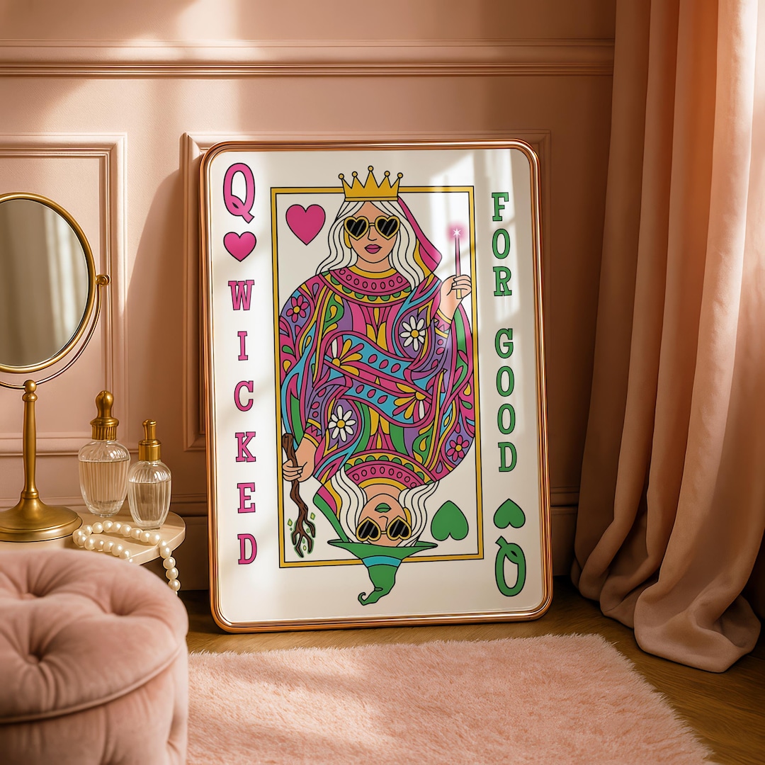 Wicked for Good Playing Card Digital Wall Art Wicked Inspired Wall ...
