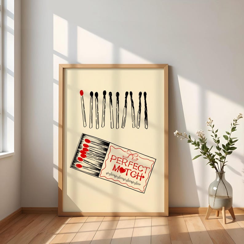 Trendy Perfect Match Digital Wall Art Aesthetic Apartment Decor Cute ...