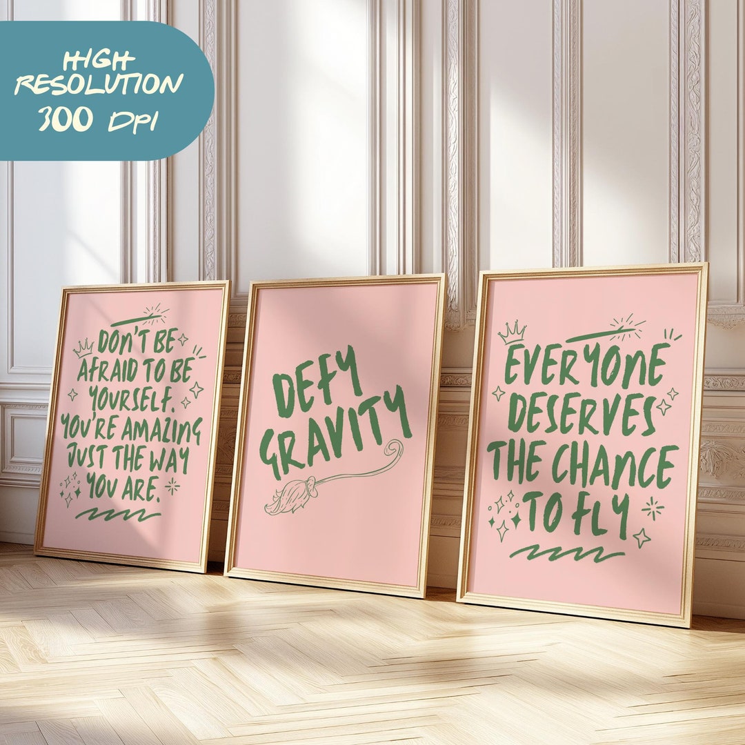 Trendy Wicked Quote Set of 3 Digital Wall Art Modern Minimalist ...