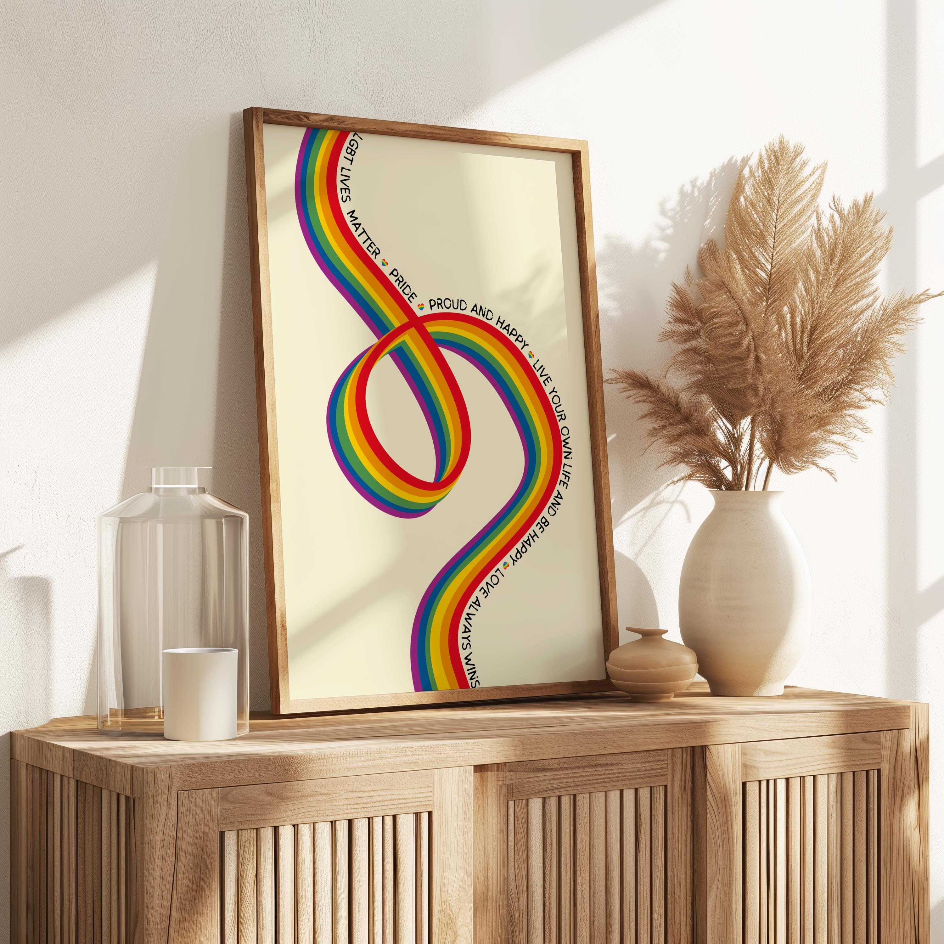 LGBTQ Wall Art LGBTQ Digital Poster Pride Wall Art Decor LGBT Lives ...