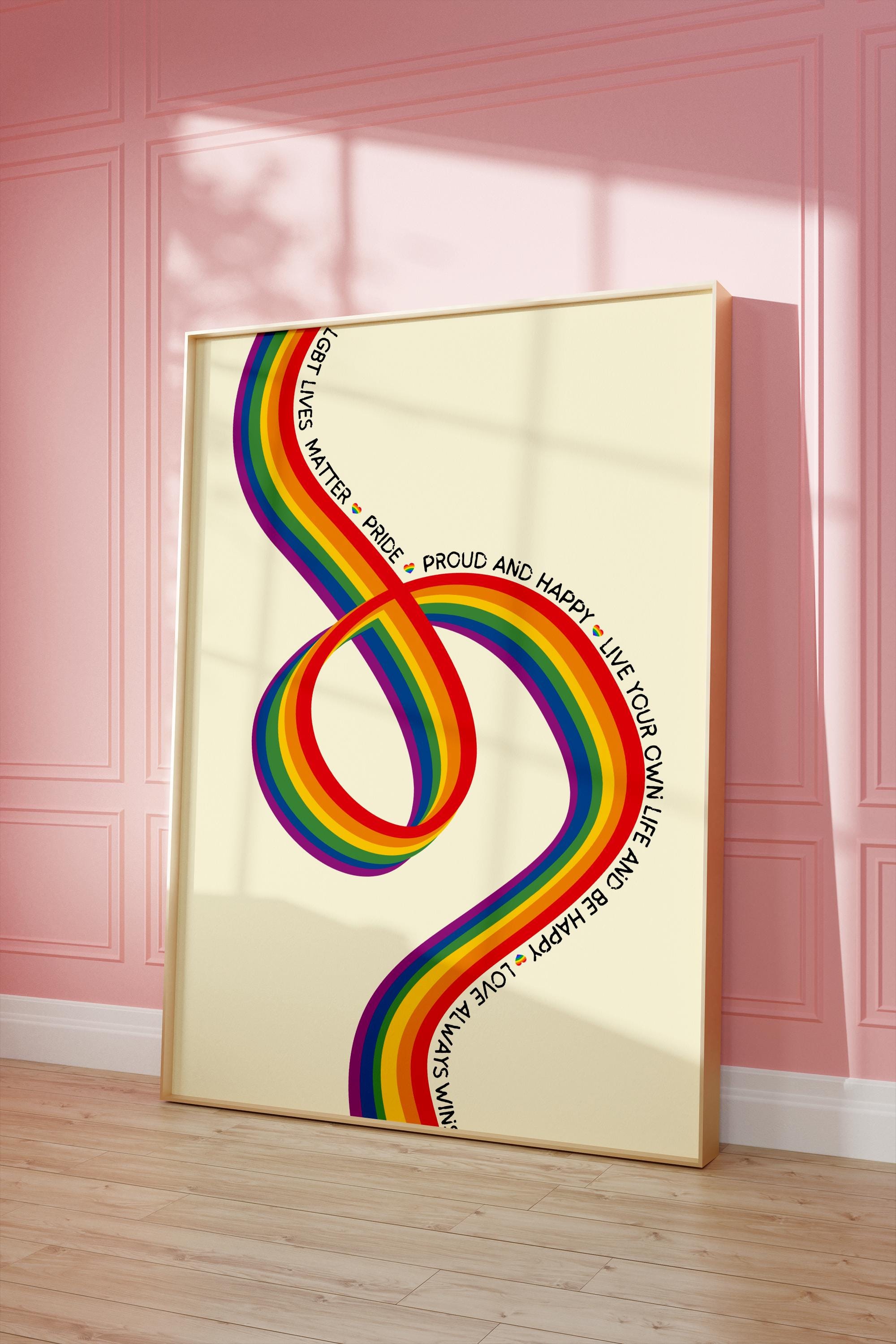 LGBTQ Wall Art LGBTQ Digital Poster Pride Wall Art Decor LGBT Lives ...