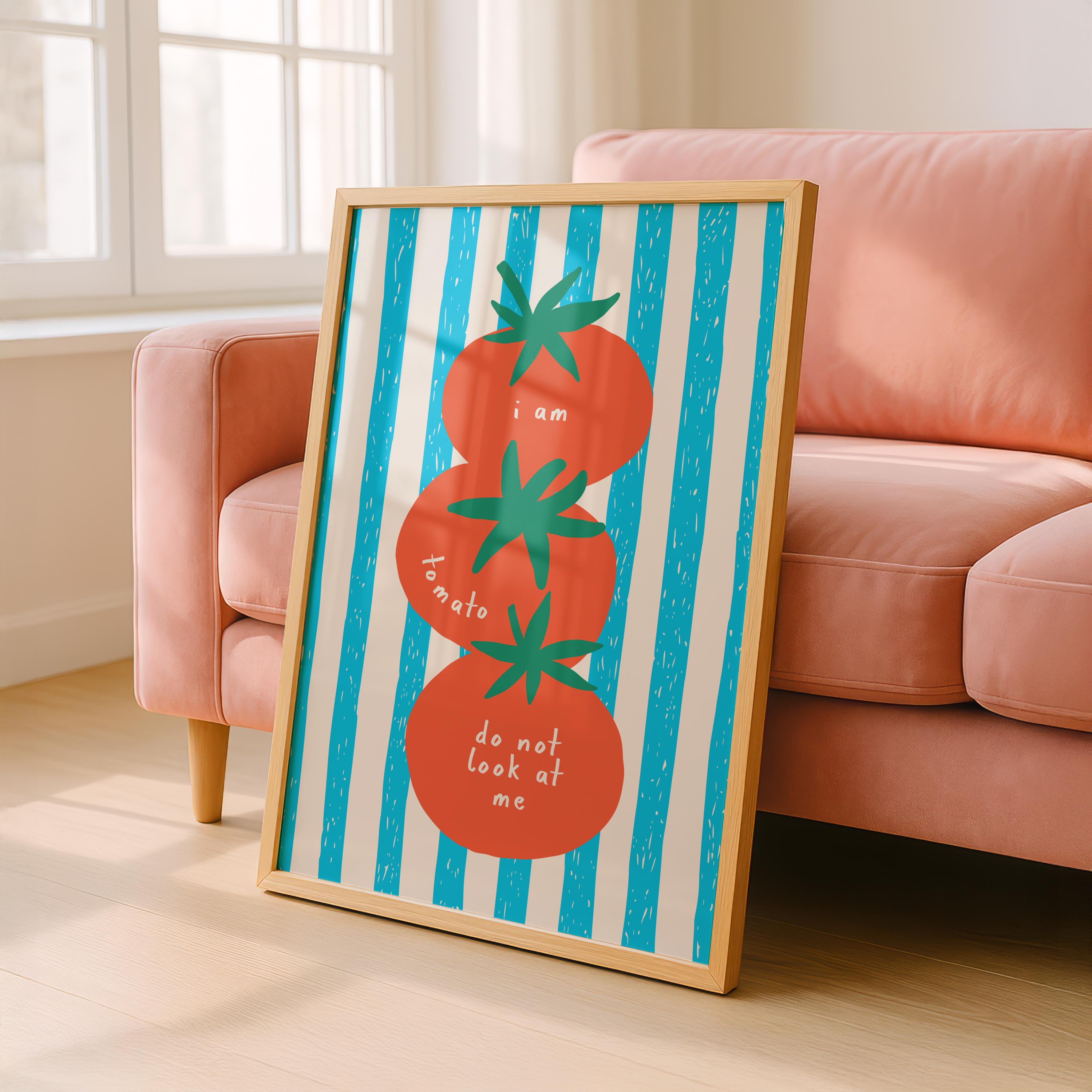Tomato Wall Art Retro Tomato Poster Print Humorous Kitchen Decor ...
