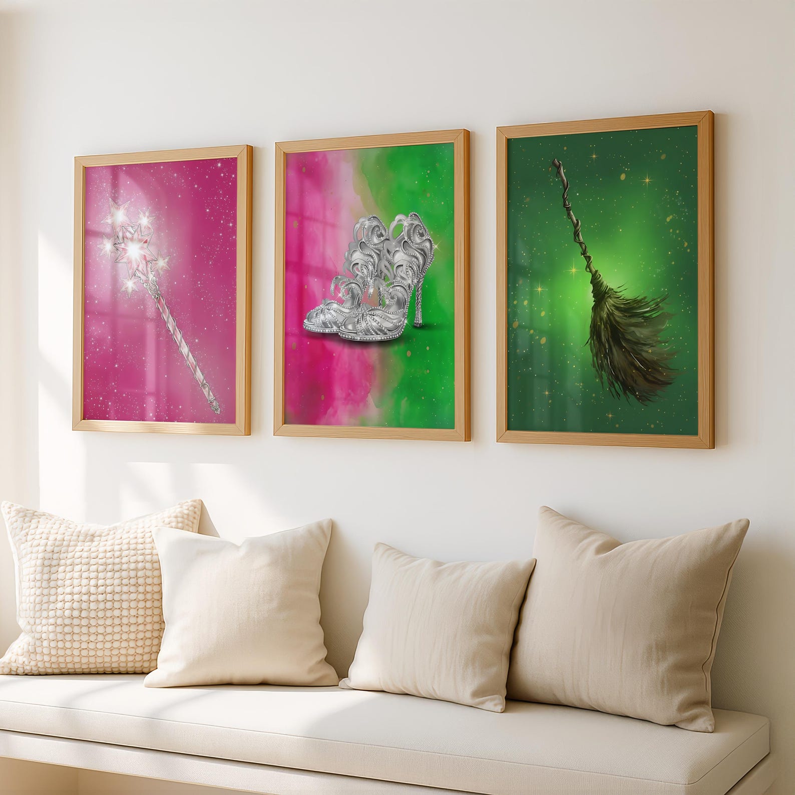 Trendy Wicked Wall Art Set of 3 Modern Wicked for Good Poster Printable ...