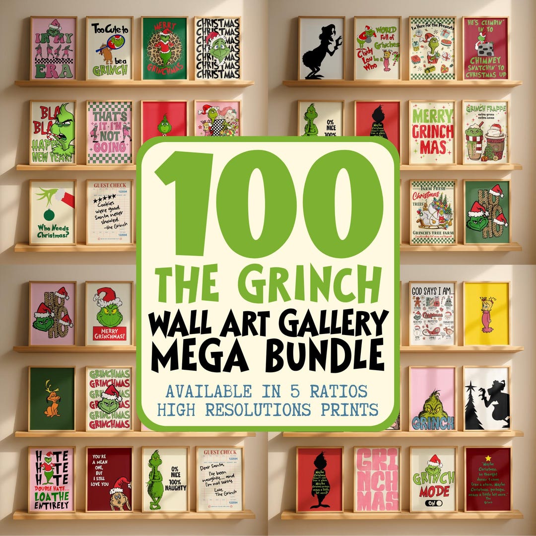 The Grinch Christmas Mega Bundle Print Poster Merry Grinchmas Digital ...