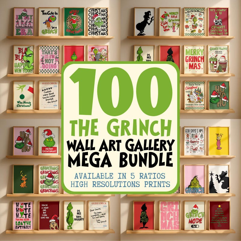 Grinch Classic Wall Art - Etsy UK