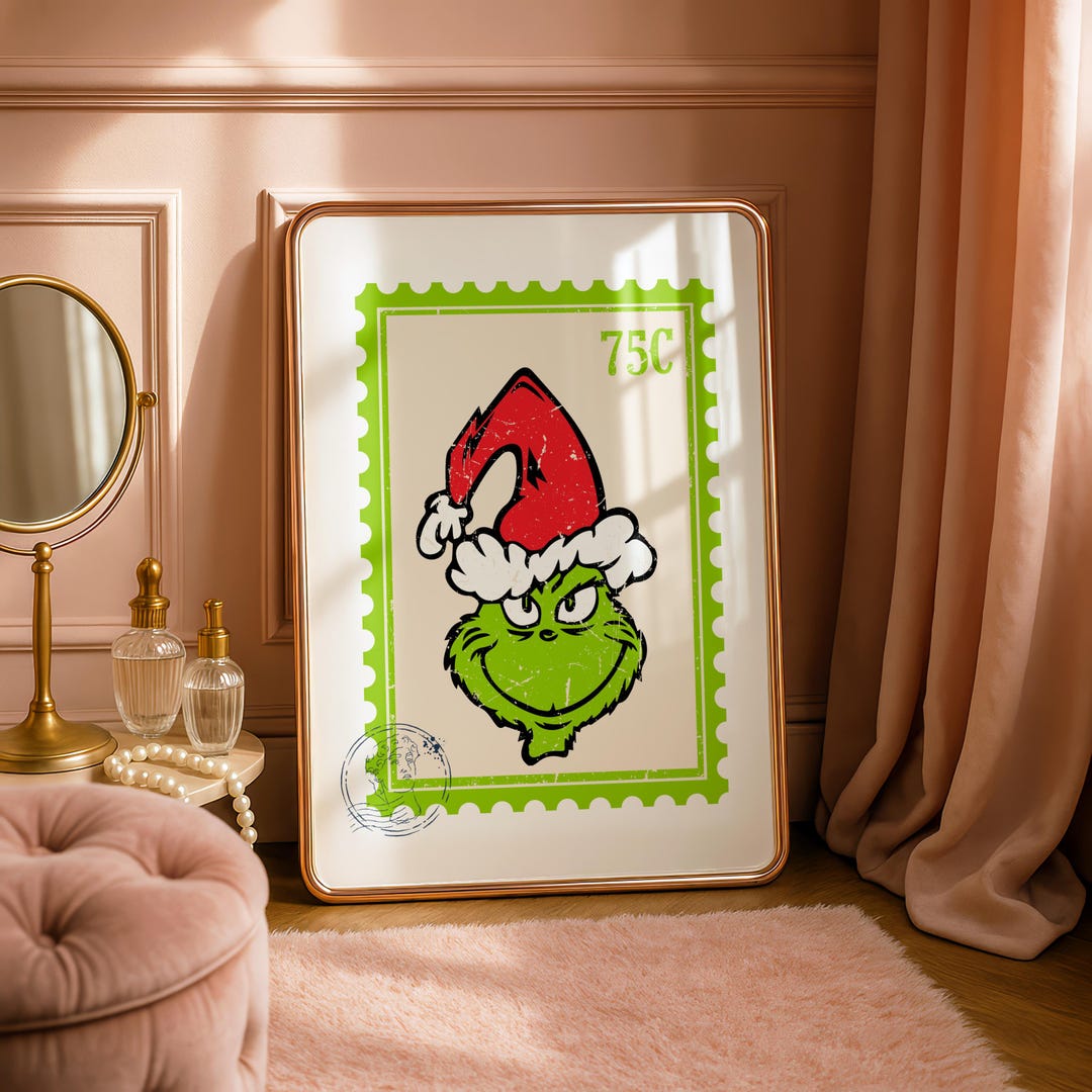 The Grinch Stamp Wall Art the Grinch Wall Decor Nursery Christmas Decor ...