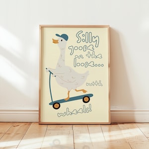 Funny Silly Goose Digital Wall Art Silly Goose Printable Funny Animal ...