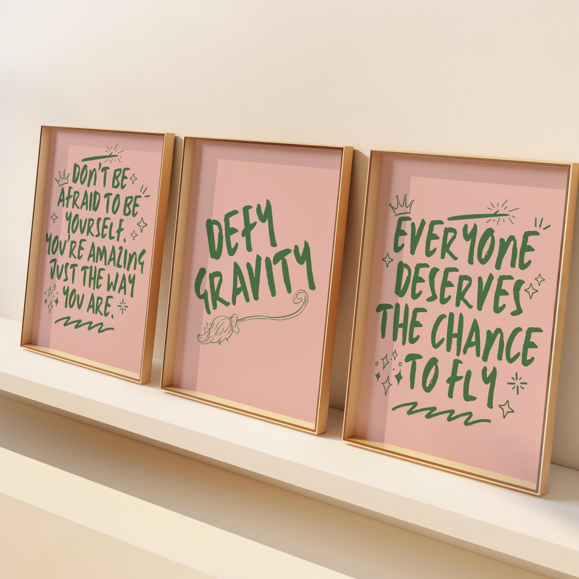 Trendy Wicked Quote Set of 3 Digital Wall Art Modern Minimalist ...