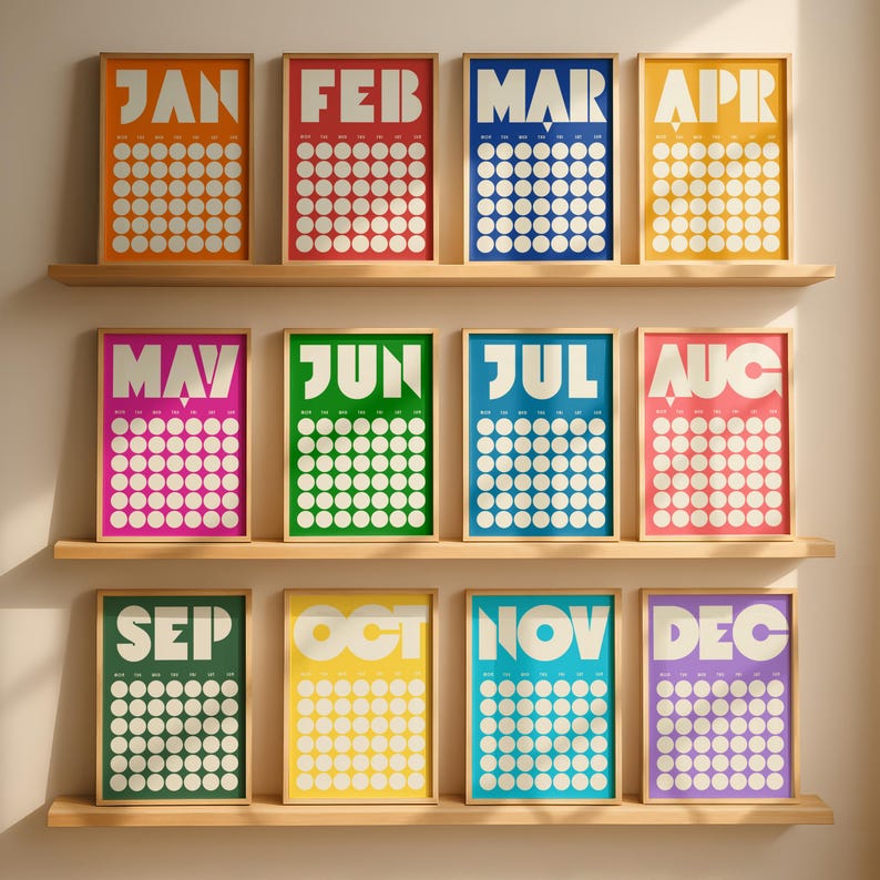 Undated Calendar Large Wall Calendar Poster 2026 Monthly Calendar ...