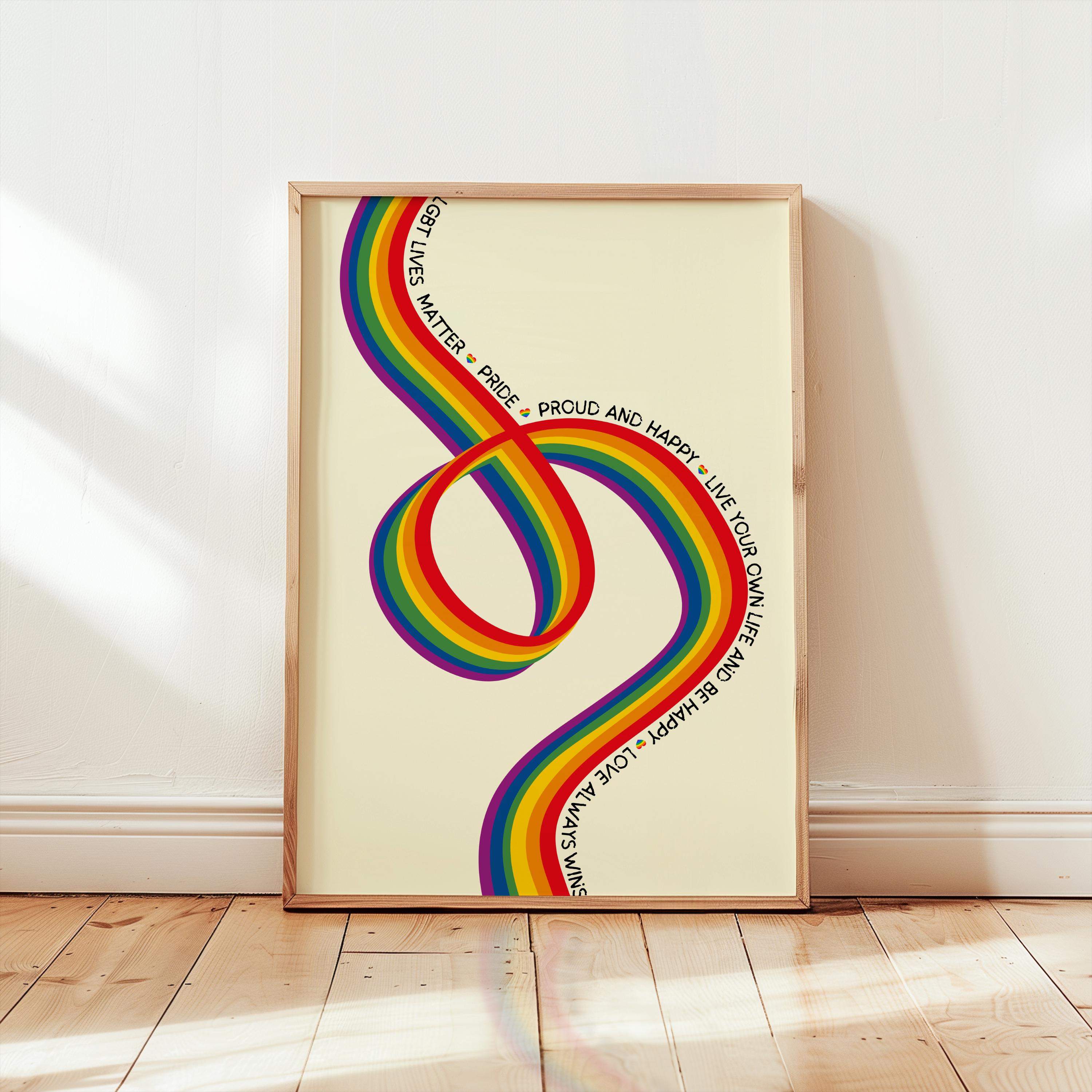 LGBTQ Wall Art LGBTQ Digital Poster Pride Wall Art Decor LGBT Lives ...