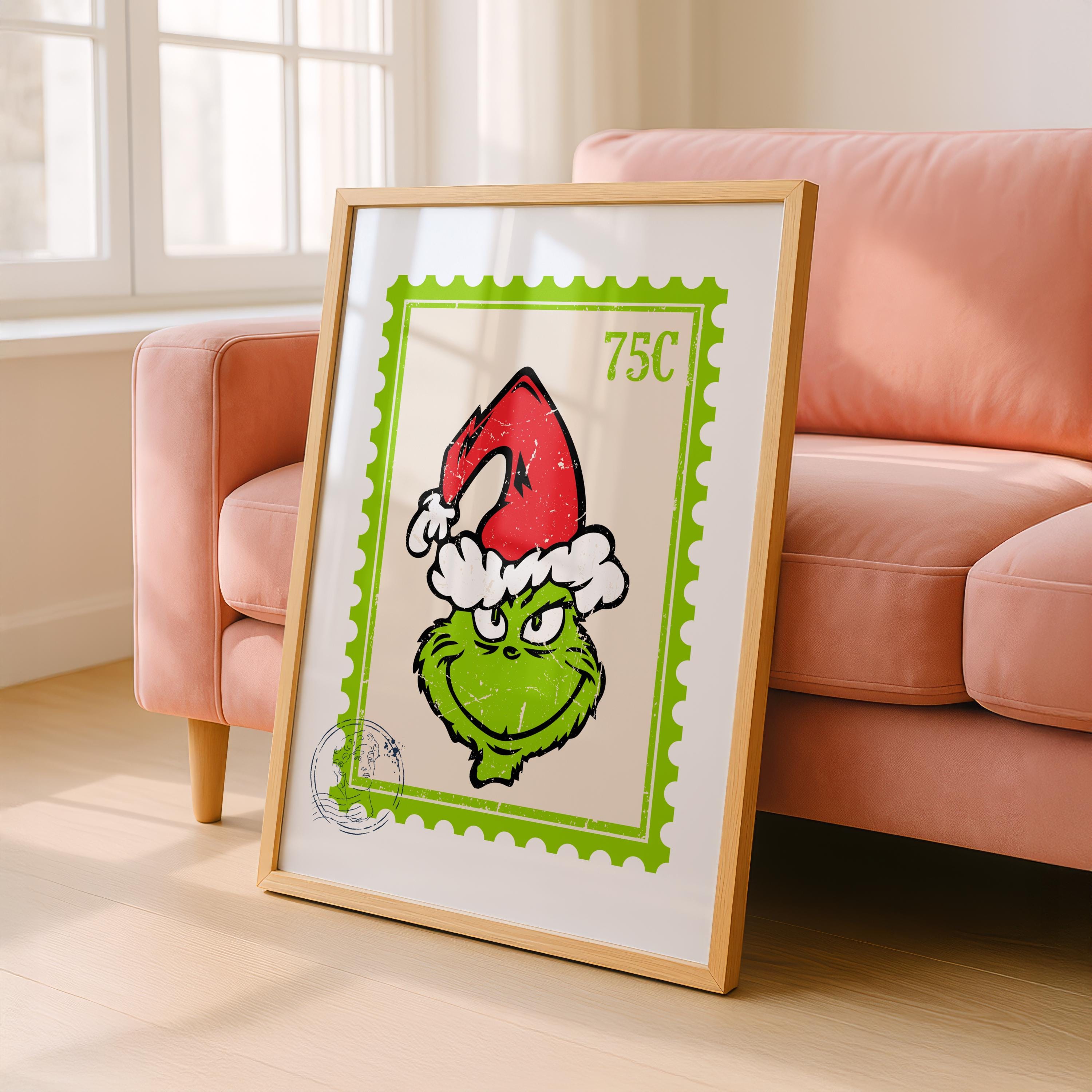 The Grinch Stamp Wall Art the Grinch Wall Decor Nursery Christmas Decor ...