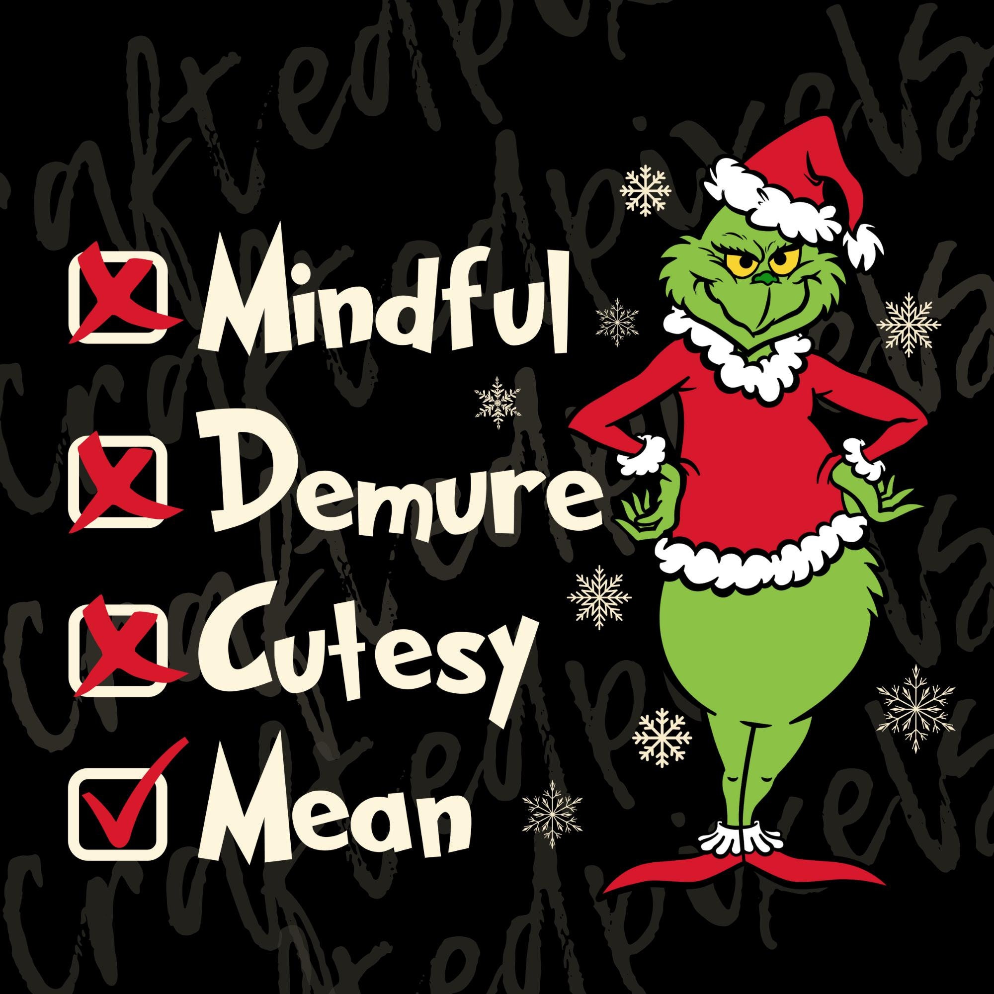 Very Mean Grinch PNG File, Grinchmas, Whoville Christmas, Very Demure ...