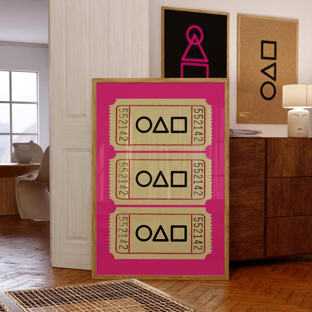 Trendy Squid Game Tickets Digital Wall Art Modern Minimalist Korean ...