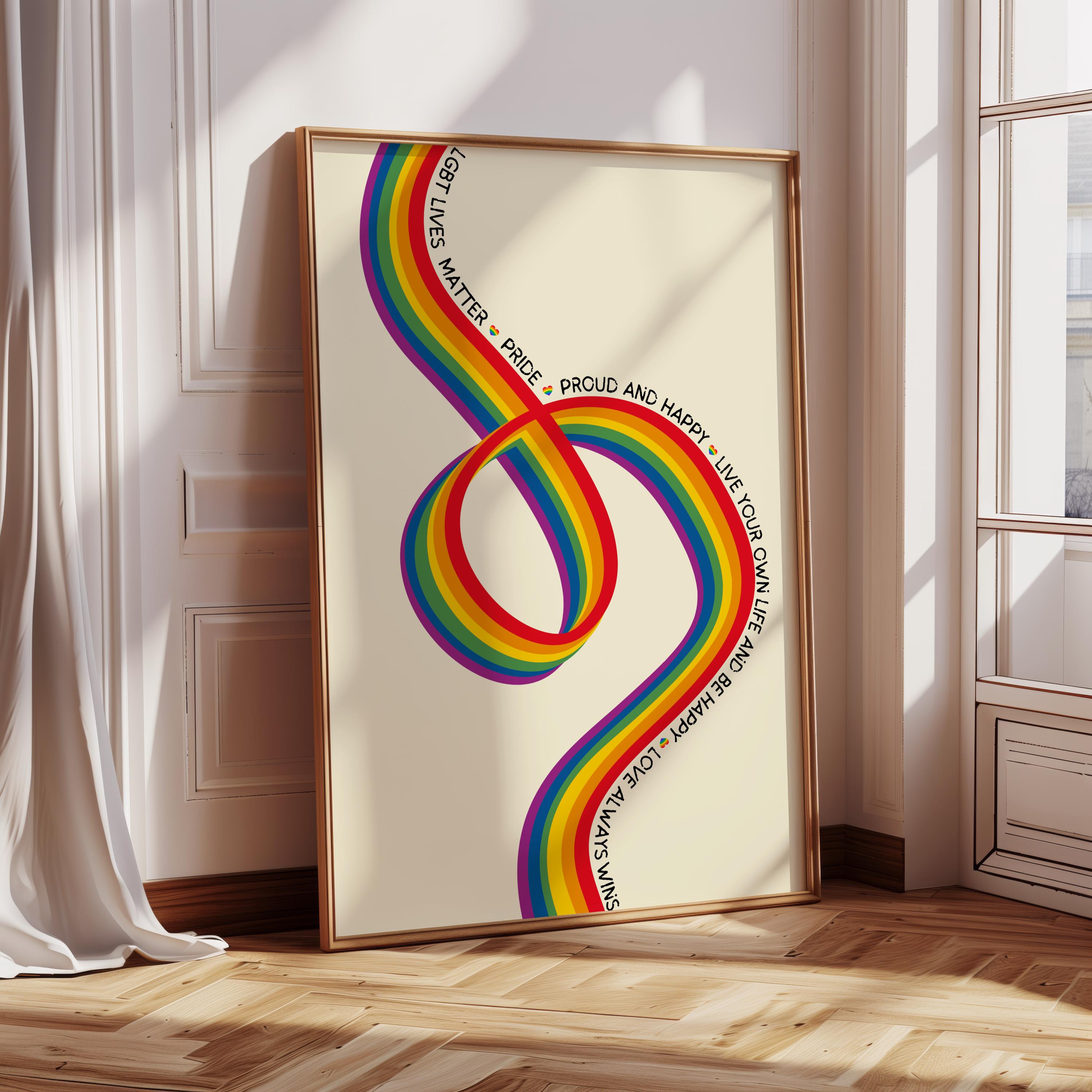 LGBTQ Wall Art LGBTQ Digital Poster Pride Wall Art Decor LGBT Lives ...
