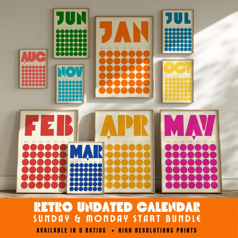 Retro Calendar - Etsy