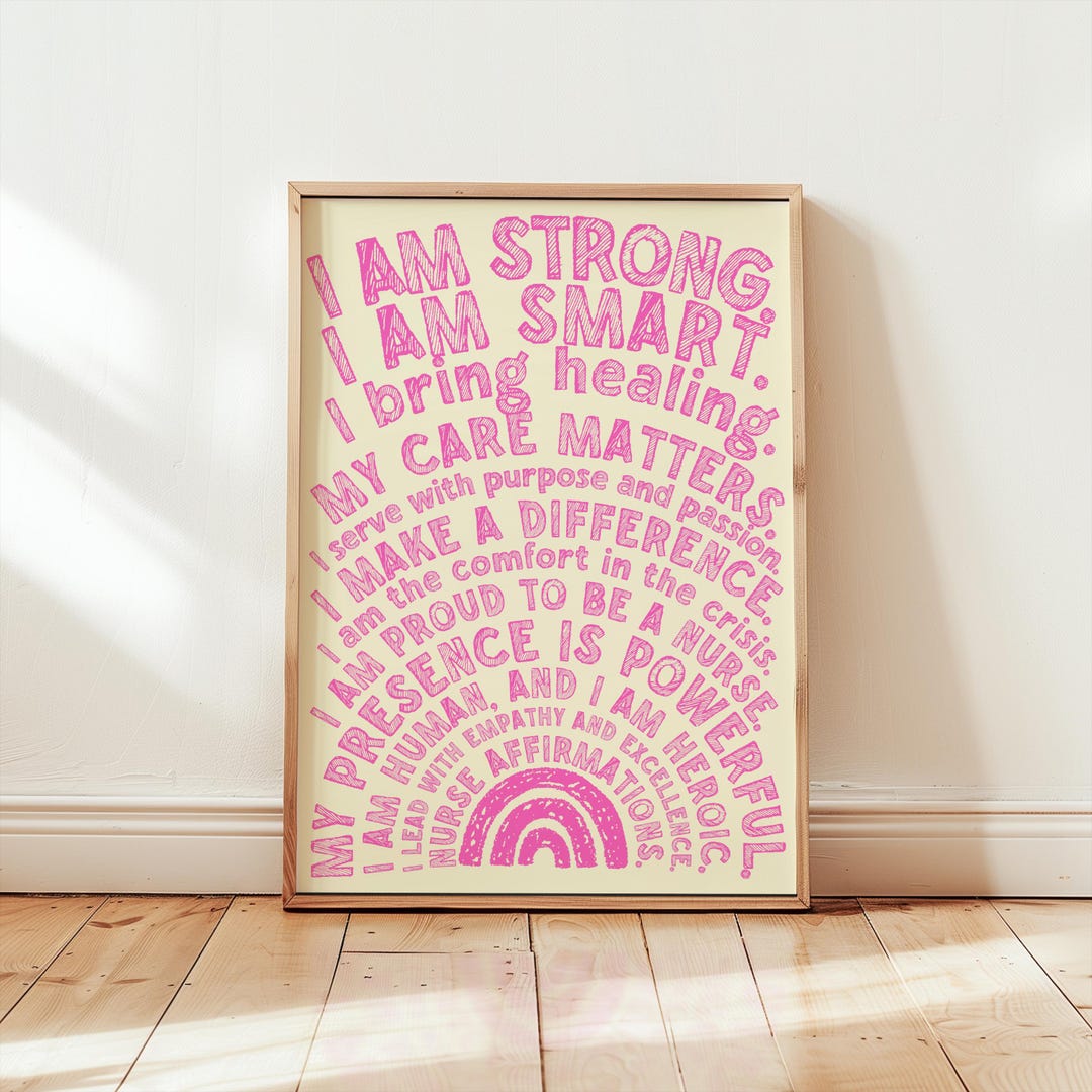 Nurse Daily Affirmations Wall Art Nurse Appreciation Printable ...