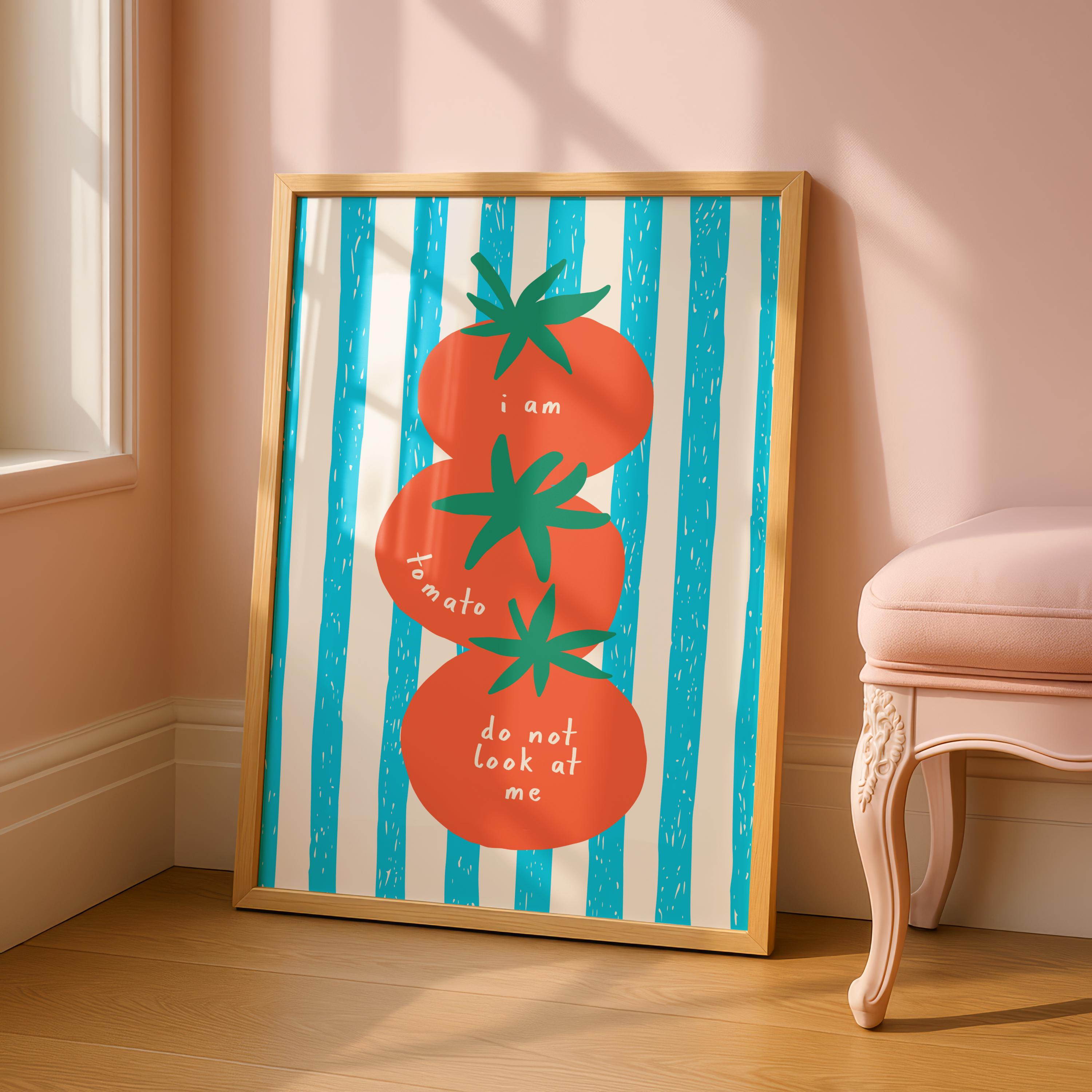 Tomato Wall Art Retro Tomato Poster Print Humorous Kitchen Decor ...