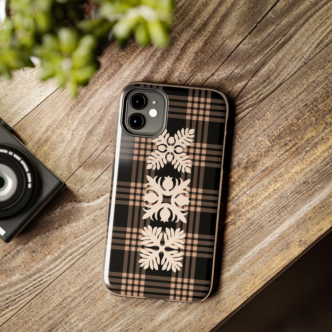 Black Palaka and Hawaiian Quilt Phone Case | Black Tartan iPhone Case ...