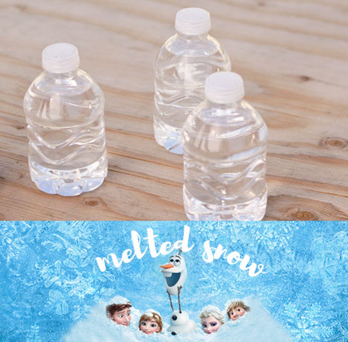 INSTANT DOWNLOAD Frozen Water Bottle Label, Frozen Melted Snow Label ...