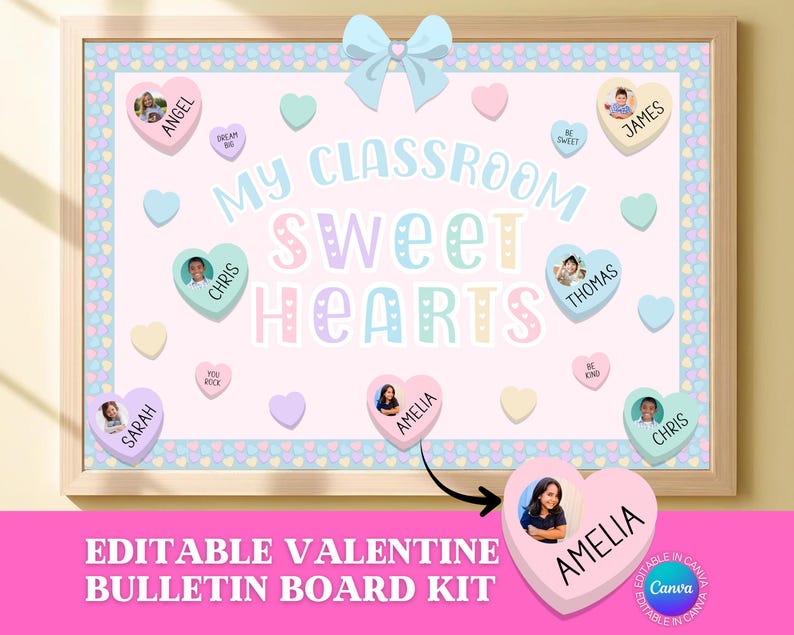 Editable Valentine's Day Bulletin Board Kit, Printable Valentine ...