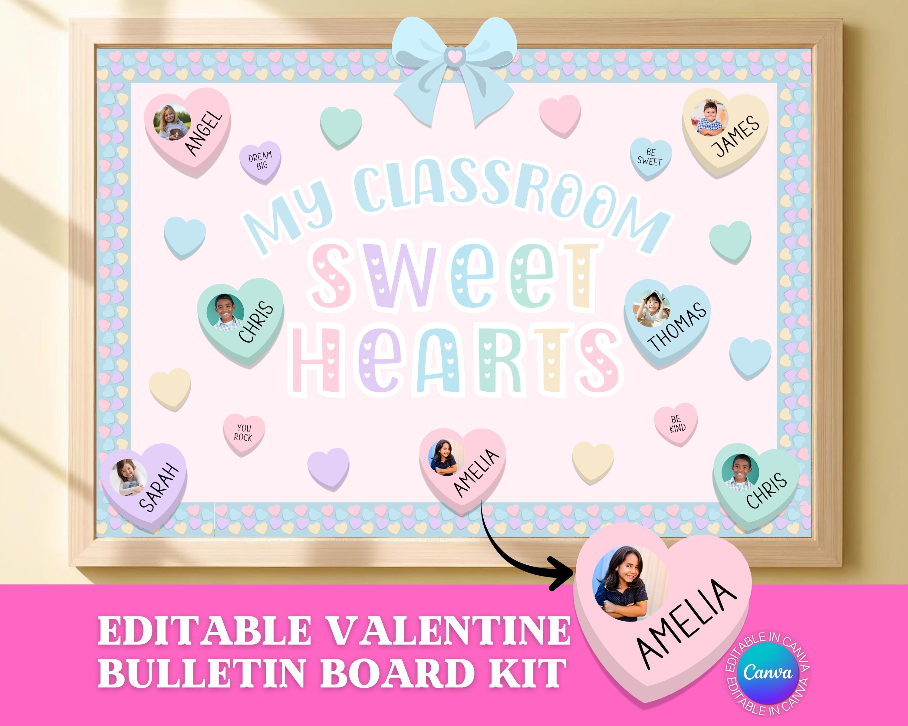 Editable Valentine's Day Bulletin Board Kit, Printable Valentine ...