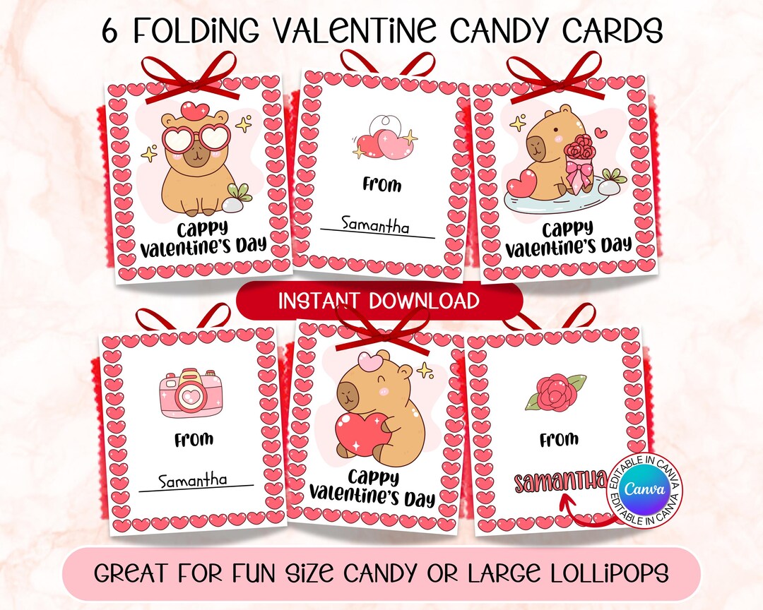 Editable Valentine's Day Card, Lollipop Valentine, Sucker Valentine ...