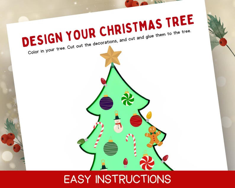 Design Your Christmas Tree Activity for Kids, Holiday Craft for Kids ...