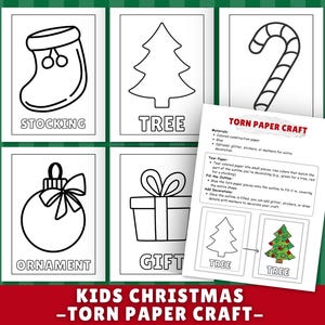 Christmas Torn Paper Craft for Kids, Holiday Craft for Kids, DIY ...