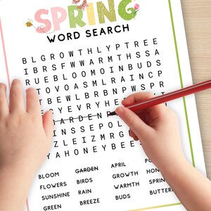 Spring and Easter Word Searches for Kids, Spring Activity, Easter ...
