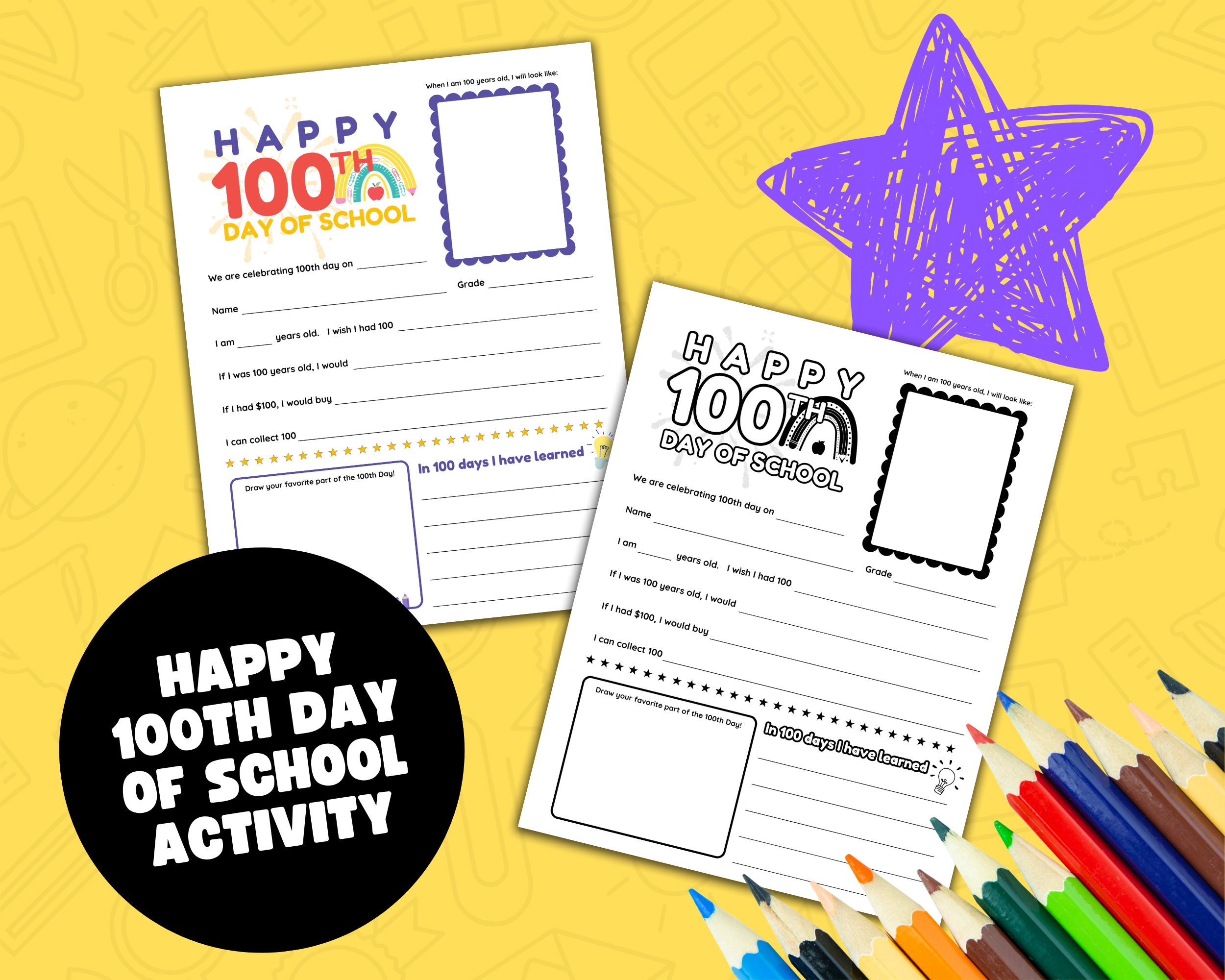 100th Day of School Activities, 100th Day of School Printable for Kids ...