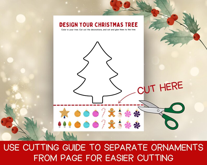 Design Your Christmas Tree Activity for Kids, Holiday Craft for Kids ...