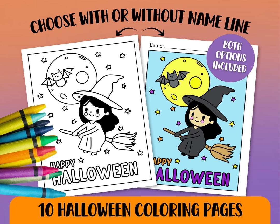 Printable Halloween Coloring Pages for Kids, Cute Halloween Coloring ...