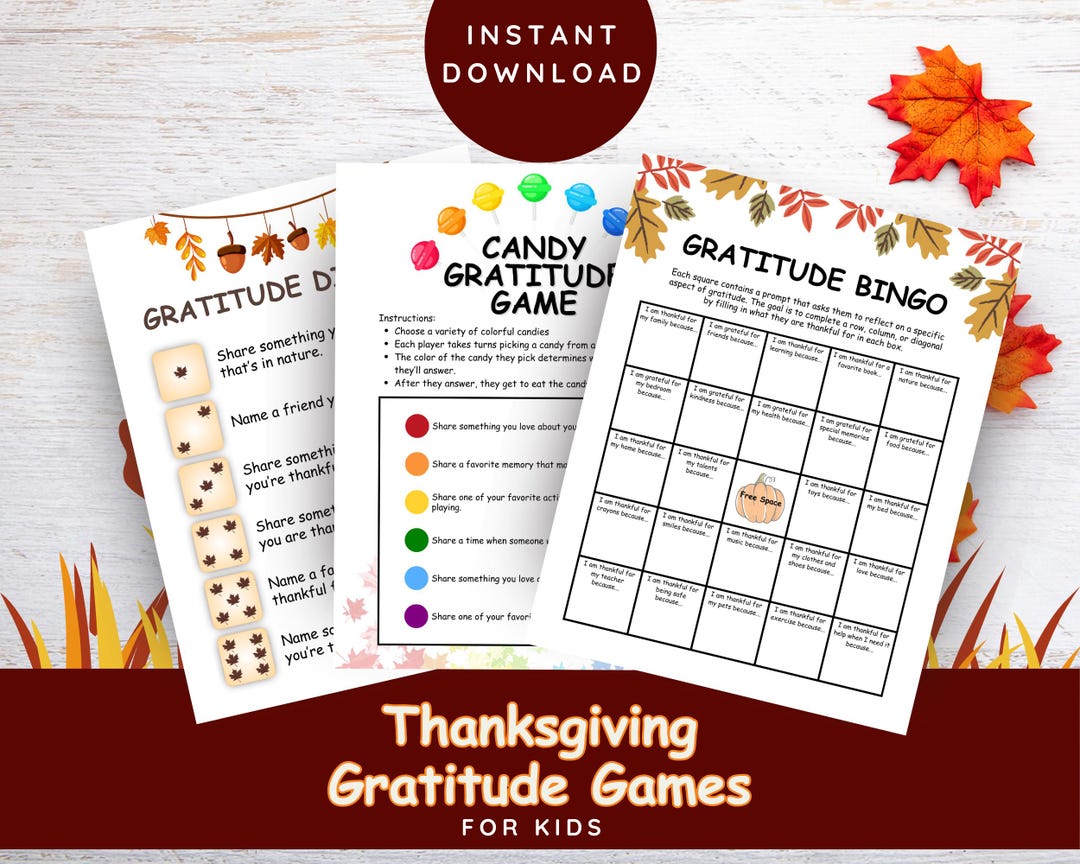 Thanksgiving Gratitude Games for Kids, Gratitude Games for Kids ...